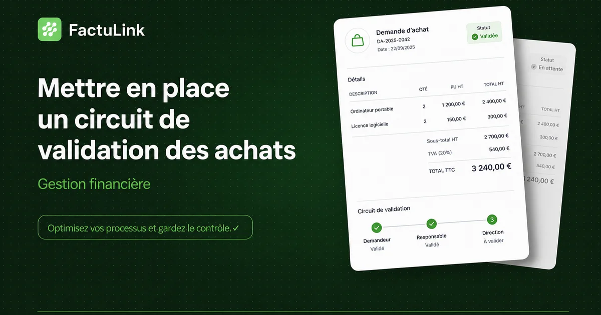 Mettre en place un circuit de validation des achats | FactuLink